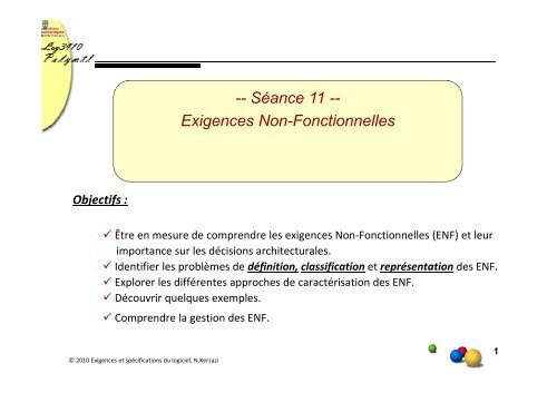 -- Séance 11 -- Exigences Non-Fonctionnelles