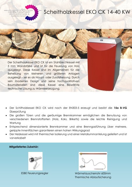 Scheitholzkessel EKO CK 14-40 KW