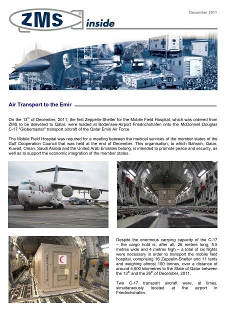 Air Transport to the Emir - ZEPPELIN MOBILE SYSTEME GmbH
