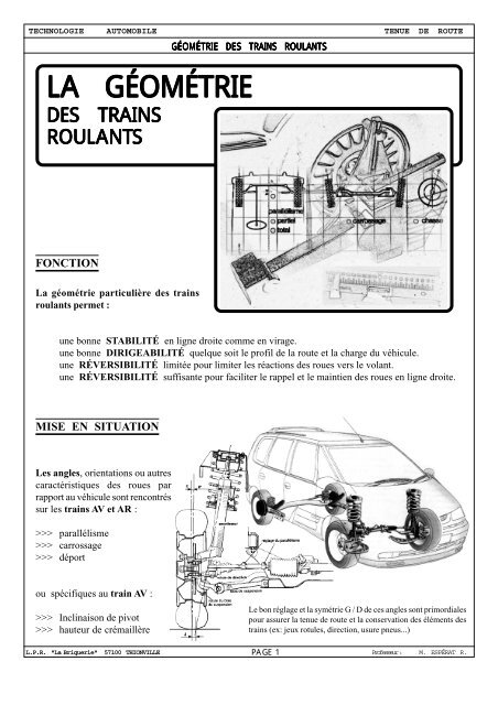 La géométrie des trains roulants - Académie de Nancy-Metz