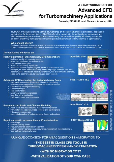 Advanced CFD for Turbomachinery Applications - Numeca