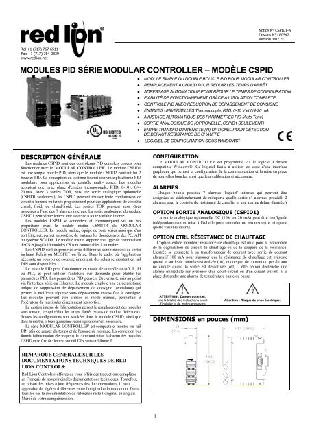 modèle cspid - Red Lion Controls