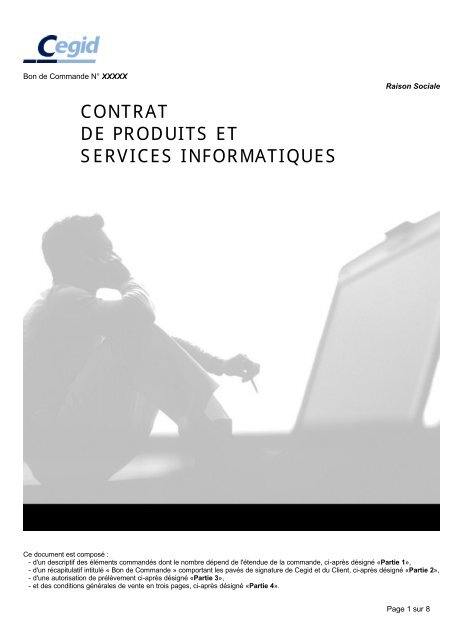 CONTRAT DE PRODUITS ET SERVICES INFORMATIQUES - Cegid