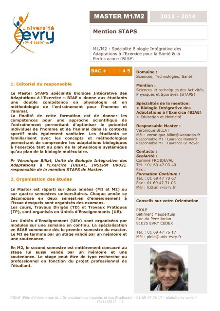 Téléchargez la fiche au format pdf - Université Evry Val d'Essonne