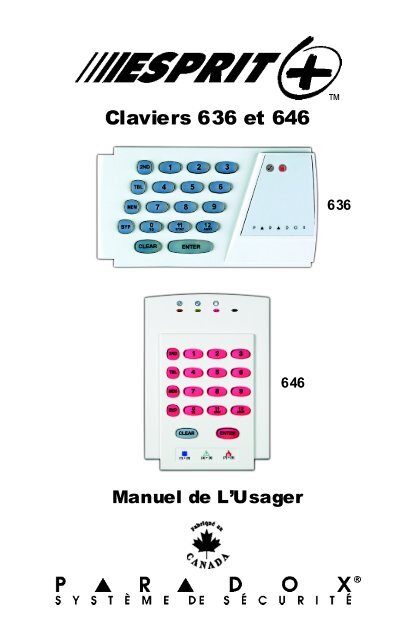 Claviers 636 et 646 - Protectron Security Systems