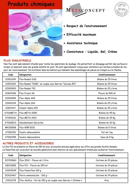 Télécharger la fiche produit en PDF - Metaconcept