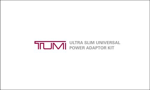 ULTRA SLIM UNIVERSAL POWER ADAPTOR KIT - Tumi