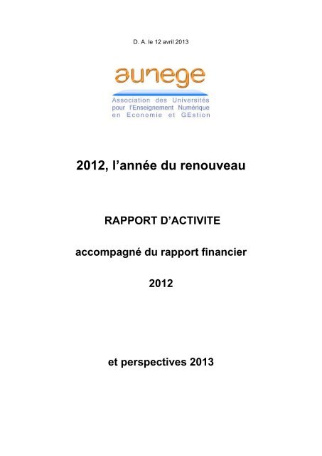 Gestion de projet - typologie des projets - AUNEGE