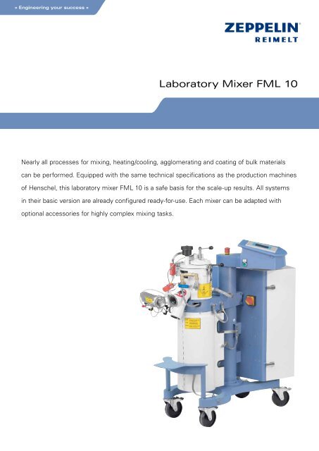 Laboratory Mixer FML 10 - Zeppelin Silos & Systems GmbH