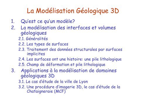 La Modélisation Géologique 3D - Site de Patrick Ledru