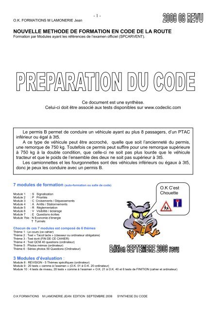 COURS 1 : SIGNALISATION HORIZONTALE - Codeclic