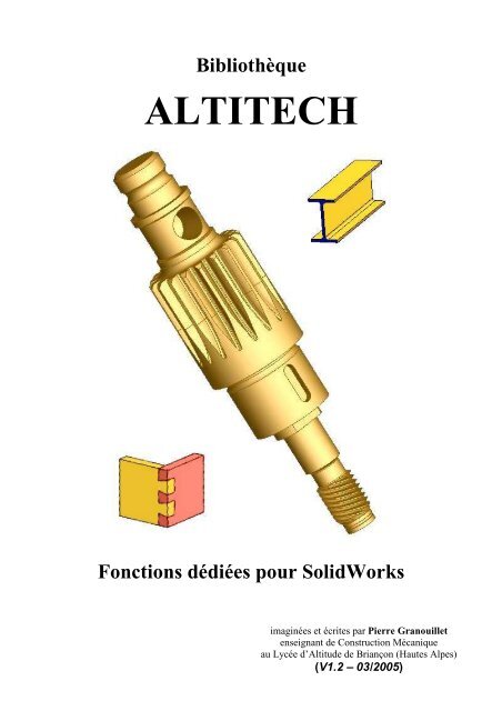 Fonctions dédiées pour SolidWorks - AltiTech - Free