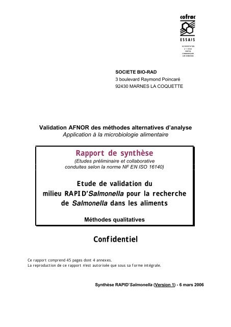 Rapport de synthèse BRD 07-11 12-05 (fr) - NF VALIDATION