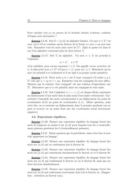 24 Chapitre I. Mots