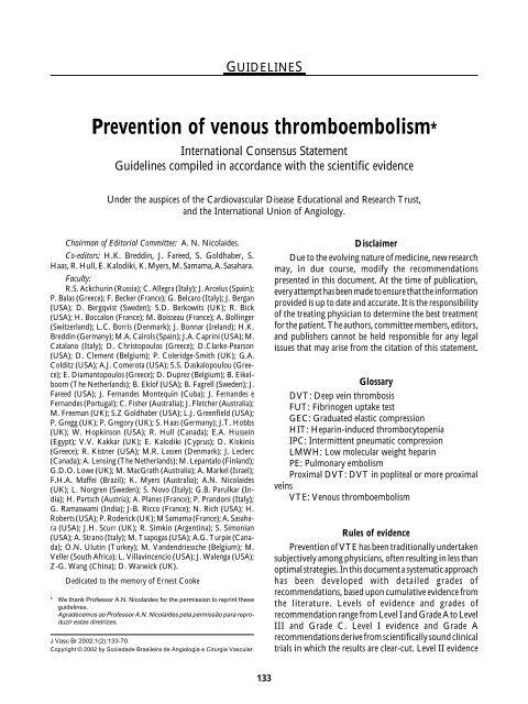 Prevention of venous thromboembolism*