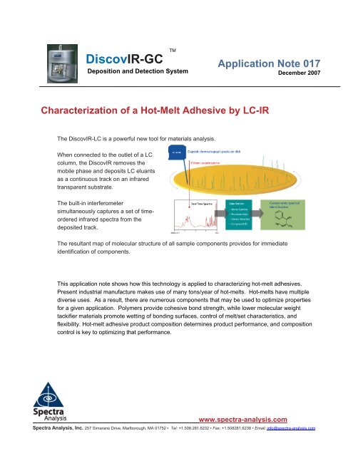 Characterization of a Hot-Melt Adhesive by LC-IR - Spectra Analysis Characterization of a Hot-Melt Adhesive by LC-IR - Spectra Analysis