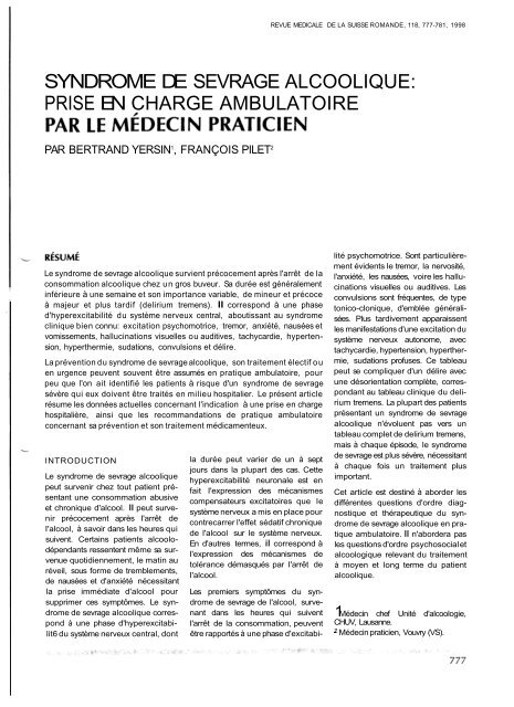 Medrotox - Syndrome de sevrage alcoolique