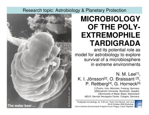 microbiology of the poly- extremophile tardigrada - carex-eu.org