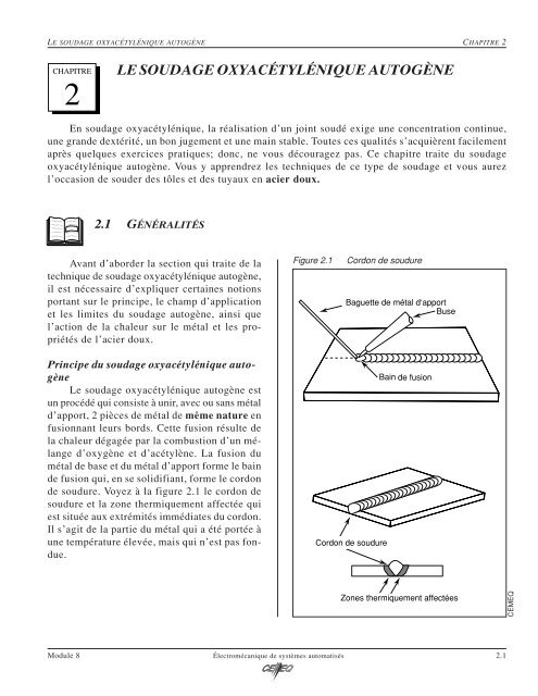 LE SOUDAGE OXYACÉTYLÉNIQUE AUTOGÈNE - INFP