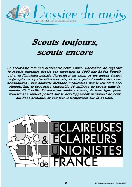 Scouts toujours, scouts encore - Eclaireuses et Eclaireurs ...