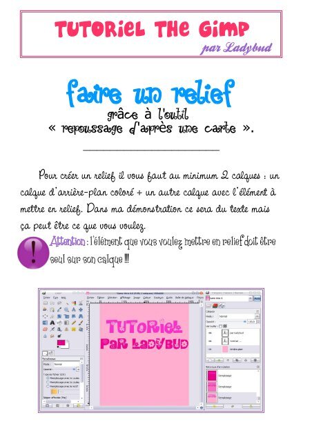 Tutoriel the Gimp FAIRE UN RELIEF - MaBulle