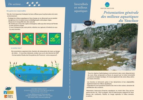 milieux aquatiques - Le Centre Méditerranéen de l'Environnement milieux aquatiques - Le Centre Méditerranéen de l'Environnement