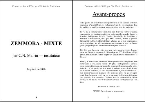 1896 - zemmora - mixte