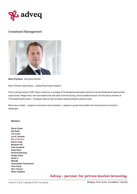 Investment Management - Adveq