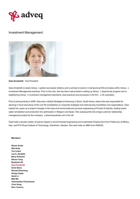 Investment Management - Adveq