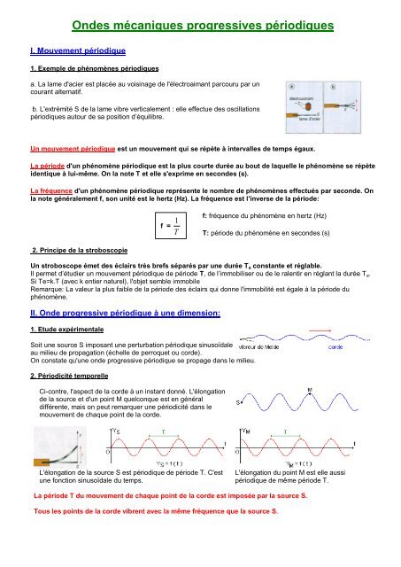 Les ondes progressives périodiques