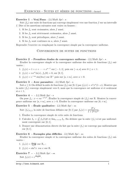 Enoncés - Bibmath