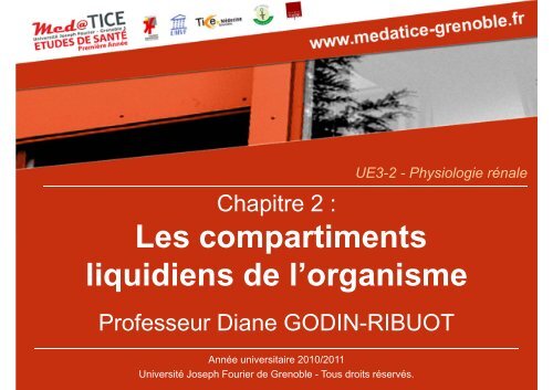 Les compartiments liquidiens de l 'organisme - L 'UNF3S en 2015, c 'est