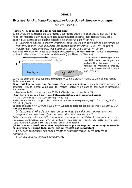 Exercice 3a : Particularités géophysiques des ... - prepaangers