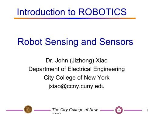 Robot Sensing and Sensors Introduction to ... - 123SeminarsOnly