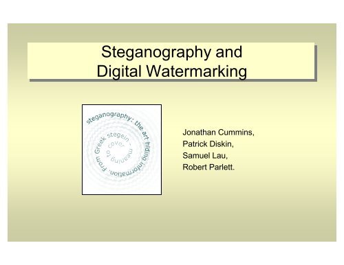 Steganography and Digital Watermarking - 123SeminarsOnly