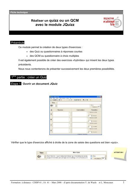 Réaliser un quizz ou un QCM avec le module JQuizz