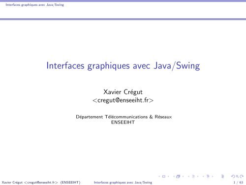 Programmation événementielle interfaces graphiques Java Swing