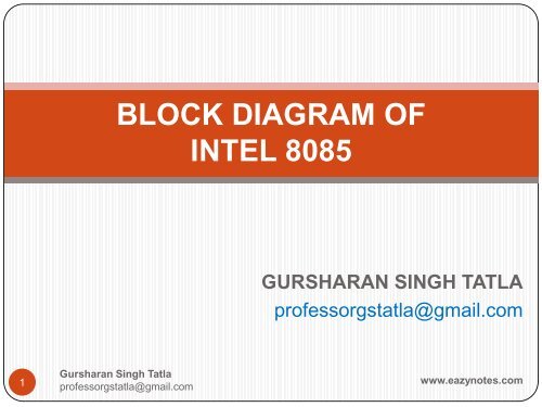 block diagram of intel 8085 gursharan singh tatla - EazyNotes