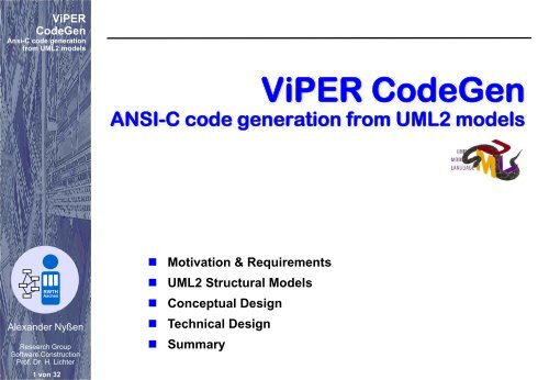 Ansi C Code Generation From Uml2 Models It Works