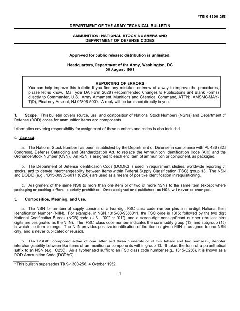 *TB 9-1300-256 DEPARTMENT OF THE ARMY TECHNICAL ...