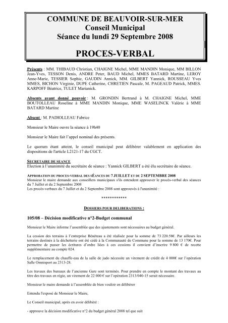PROCES-VERBAL de la séance du Conseil Municipal du 25 juin 2003
