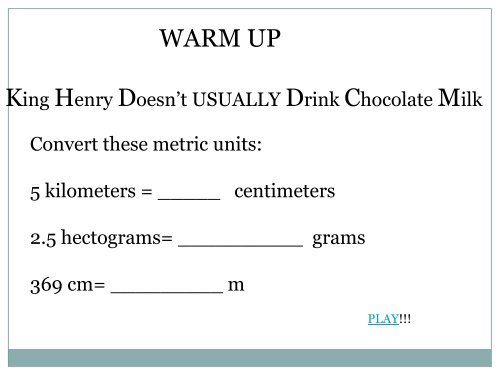 King Henry Doesn’t Drink Chocolate Milk