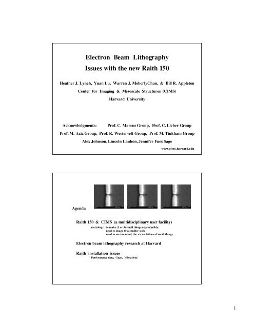 Electron Beam Lithography Issues with the New Raith 150