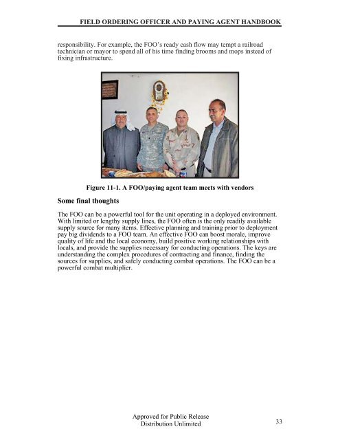 FIELD ORDERING OFFICER AN