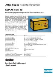 Swellex Standard spec sheet - Atlas Copco