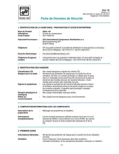 Fiche de Données de Sécurité