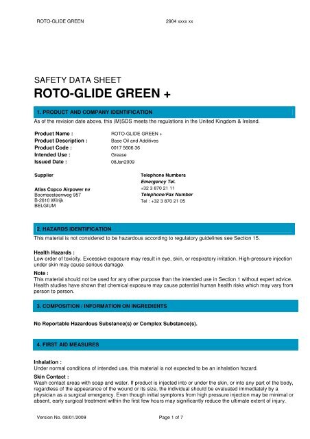 ROTO-GLIDE GREEN + - Atlas Copco