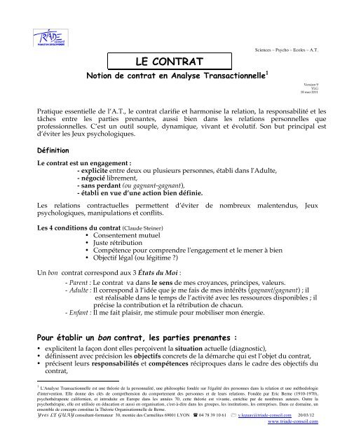 LE CONTRAT - gaec et societes