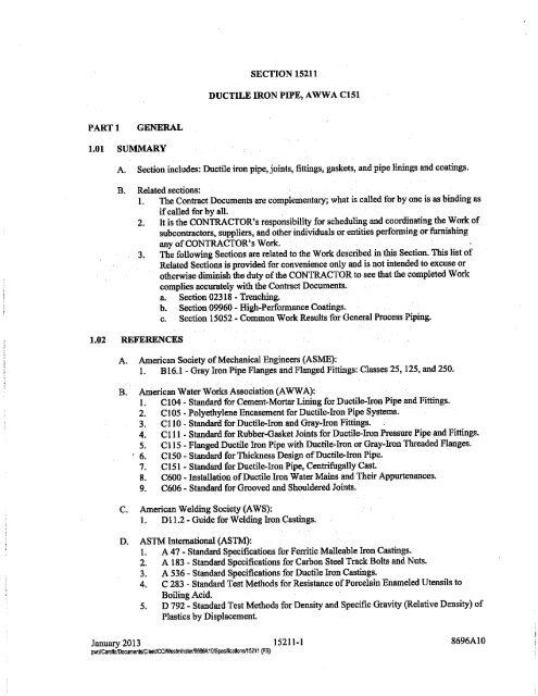 Sec 15211 - Ductile Iron Pipe, AWWA C151.pdf