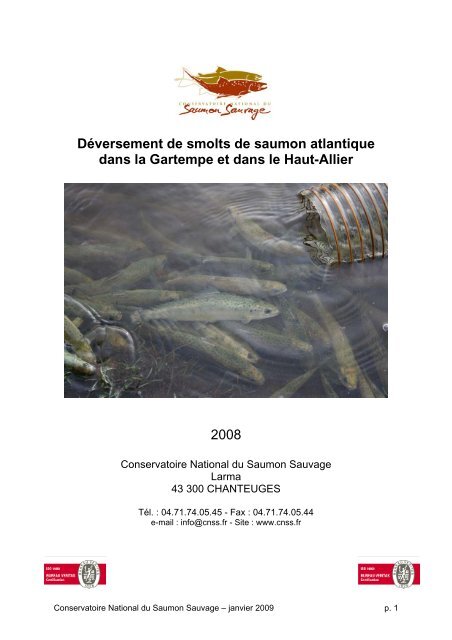 Déversement de smolts de saumon atlantique dans la Gartempe et ...